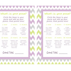 Purse Baby Shower Game, What's in Your Purse Game, Baby Boy, Baby Girl ...