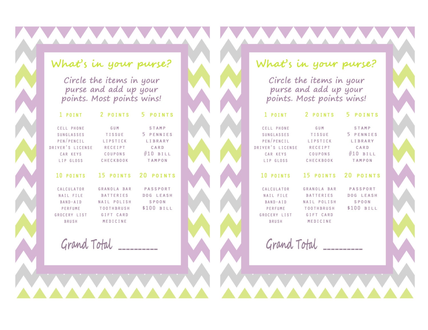 Purse Baby Shower Game, What's in Your Purse Game, Baby Boy, Baby Girl ...