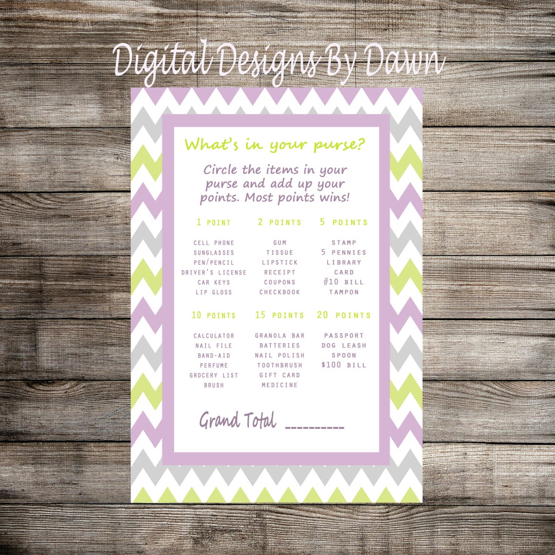 Purse Baby Shower Game, What's in Your Purse Game, Baby Boy, Baby Girl ...