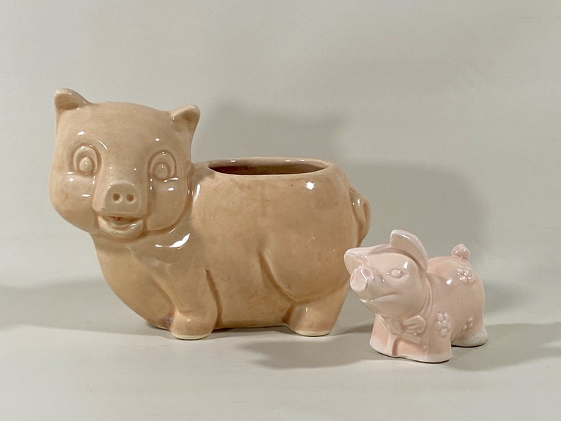Vintage Ceramic Pottery Pig Planter and Pig Figurine USA - Etsy