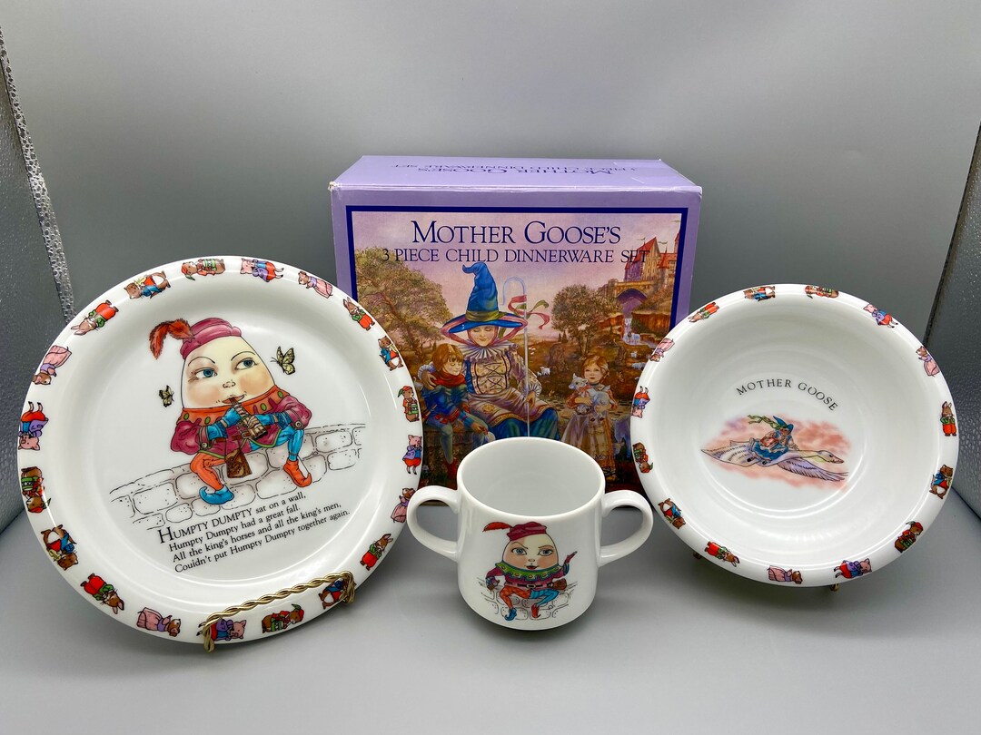 Mother Goose's 3 Piece Porcelain Child Dinnerware Set, Shafford Japan ...