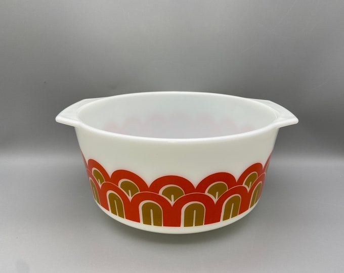PYREX "designs" Pattern Aka Art Deco/arches Orange Gold Arches in White ...