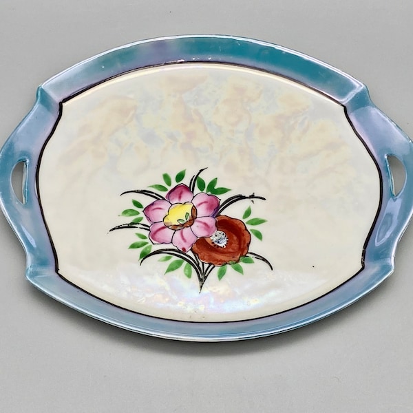 Blue Lusterware Tray - Etsy