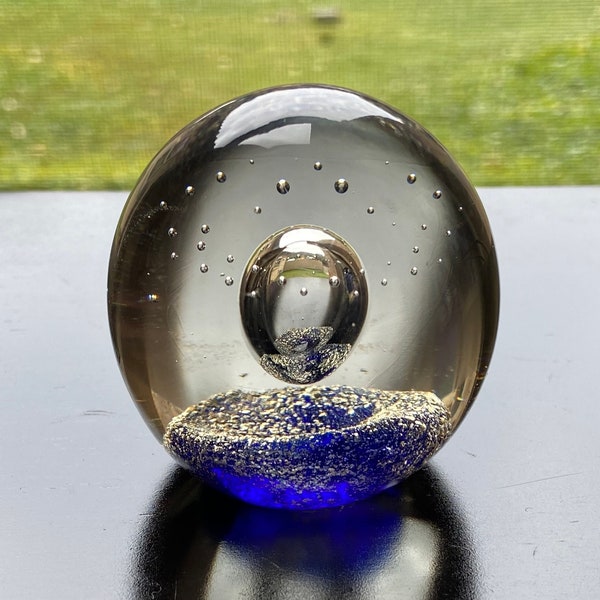 Large Vintage Glass Paperweight - Etsy