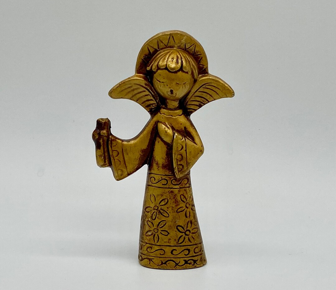 Gold Angel Ornament Figurine Composite/paper Mache Dickson Japan Mid ...