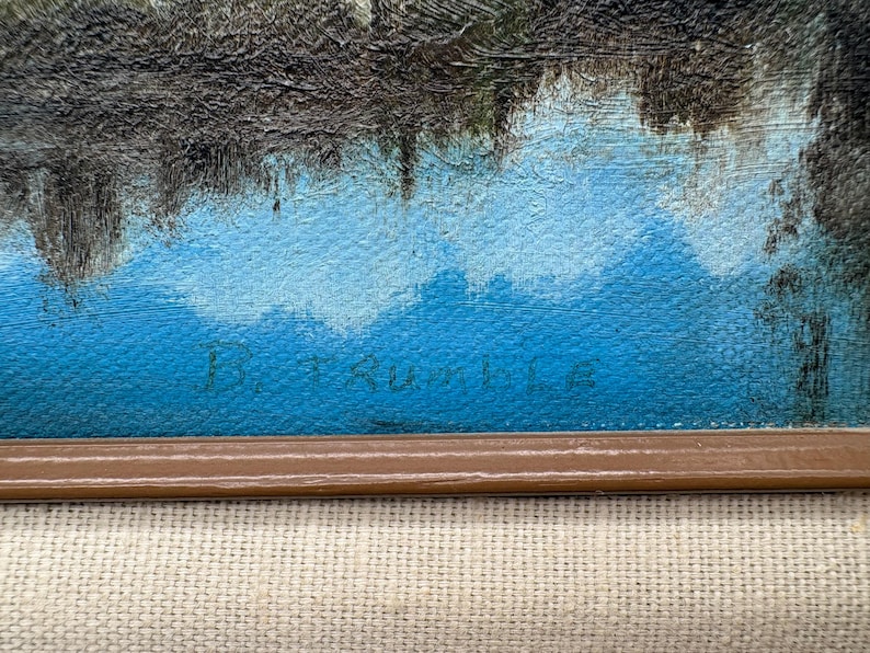 Vintage Framed Oil Painting Mountain Landscape Signed B. Trumble ...
