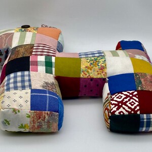 Patchwork Scottie Dog Pillow, Vintage Mid-century Era Cloth Scrap Bag ...