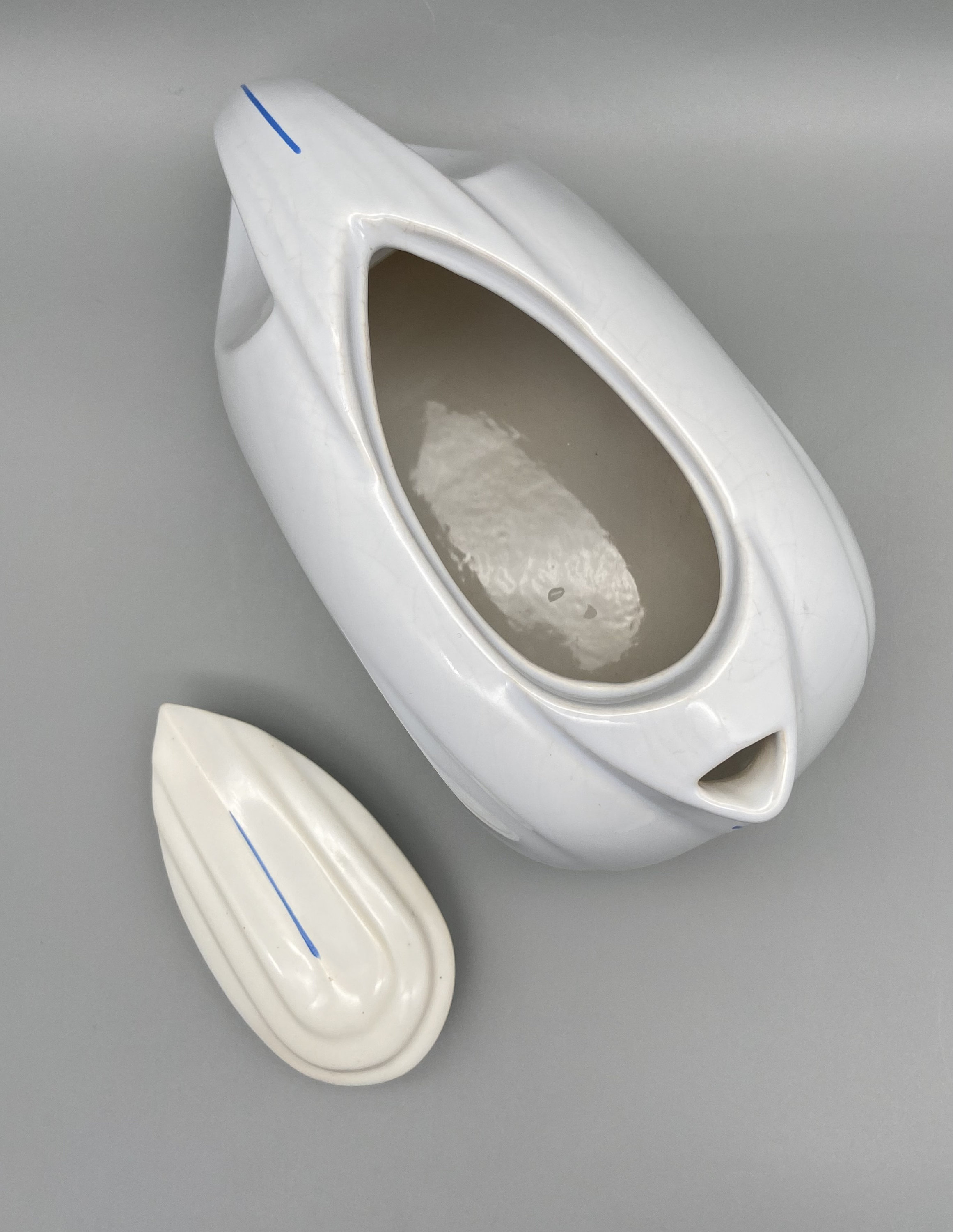 Art Deco Teapot Zephyr Train Design Shape Light Blue Body - Etsy