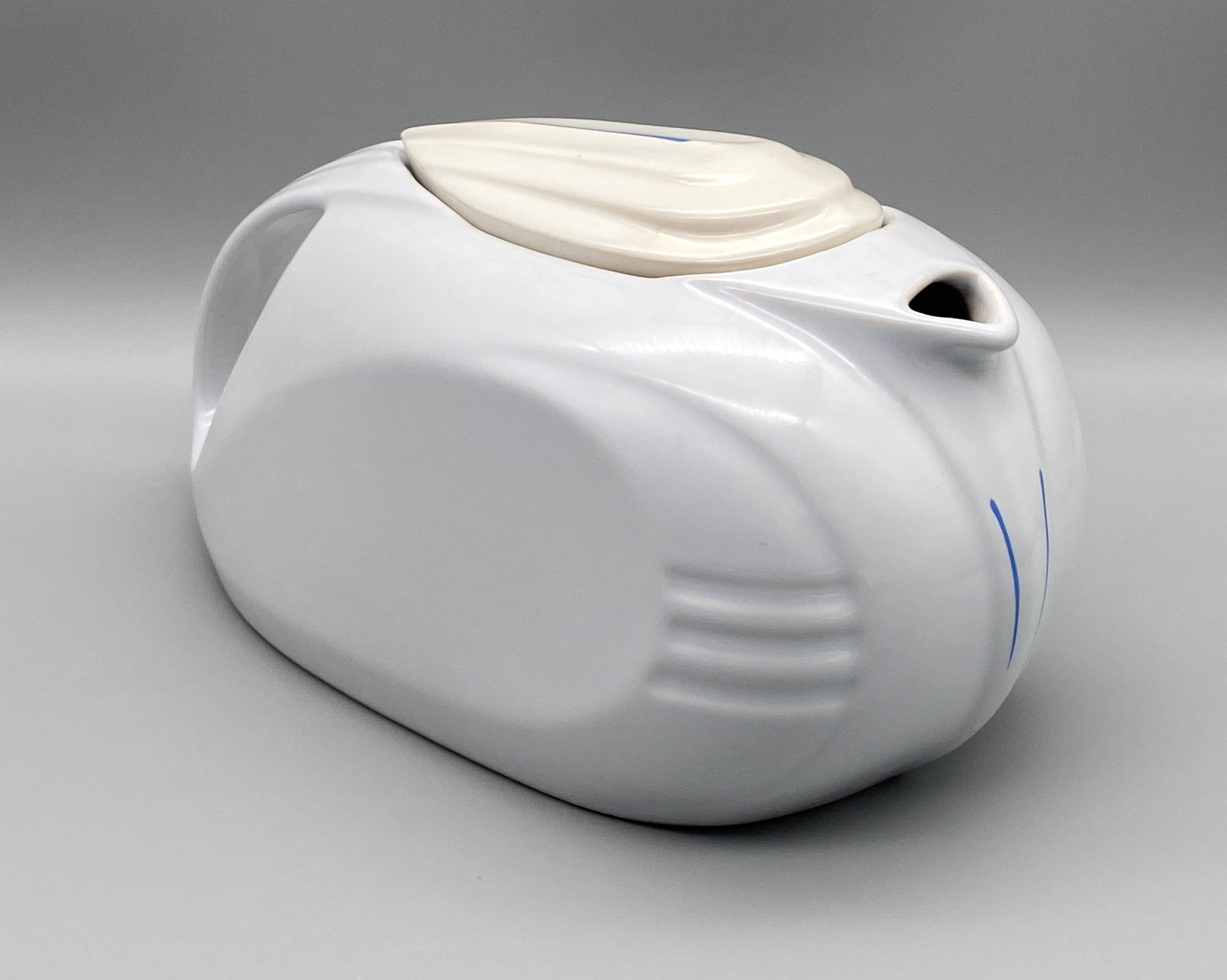 Art Deco Teapot Zephyr Train Design Shape Light Blue Body - Etsy