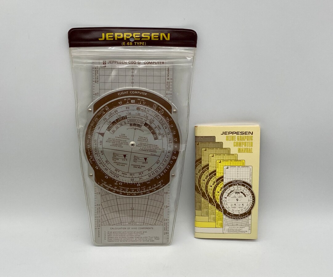 Vintage 1975-76 Metal Jeppesen E6-B Type CSG-9 Pilot's Flight Computer ...