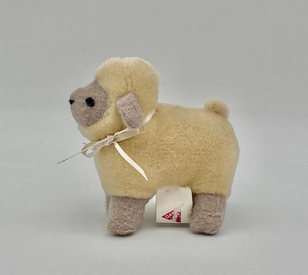Dakin 100% Wool Lamb Plush Small Size 3 1/2" Off-white Gray Wool Sheep ...
