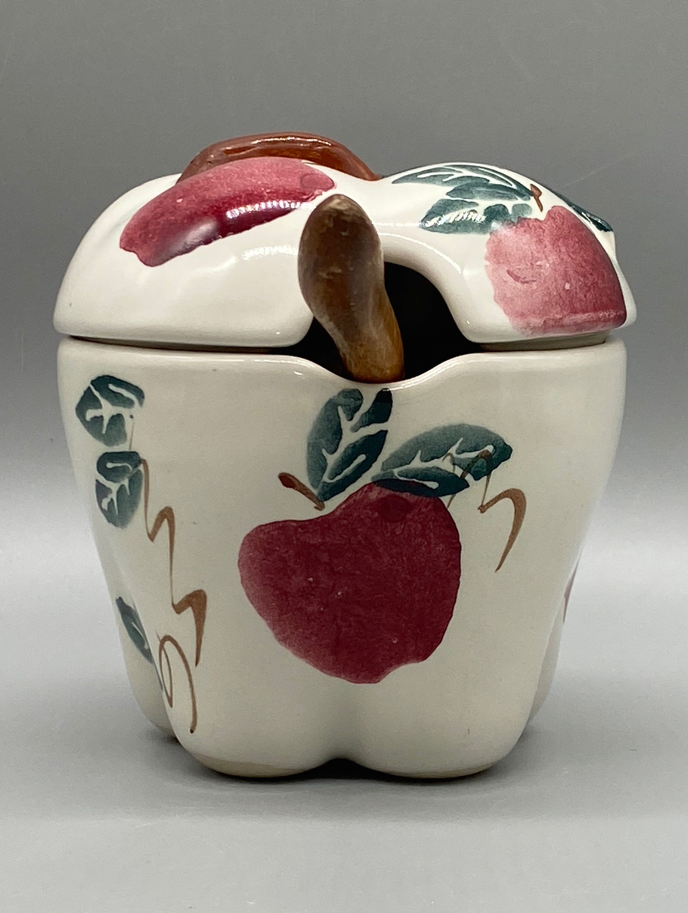 Chaparral Pottery Apple Jam Jar With Wood Spoon 1980s Apple | Etsy