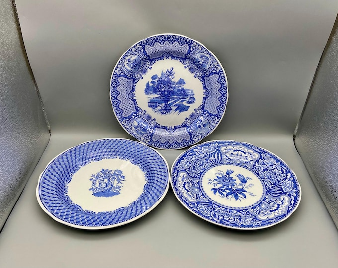 Spode Blue Room Victorian Collection Dinner Plates 3, Seasons, Floral ...