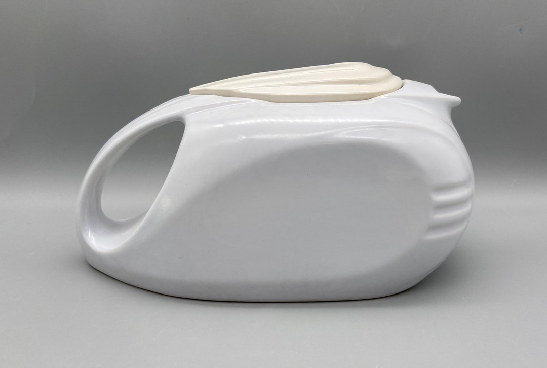 Art Deco Teapot Zephyr Train Design Shape Light Blue Body White Lid ...