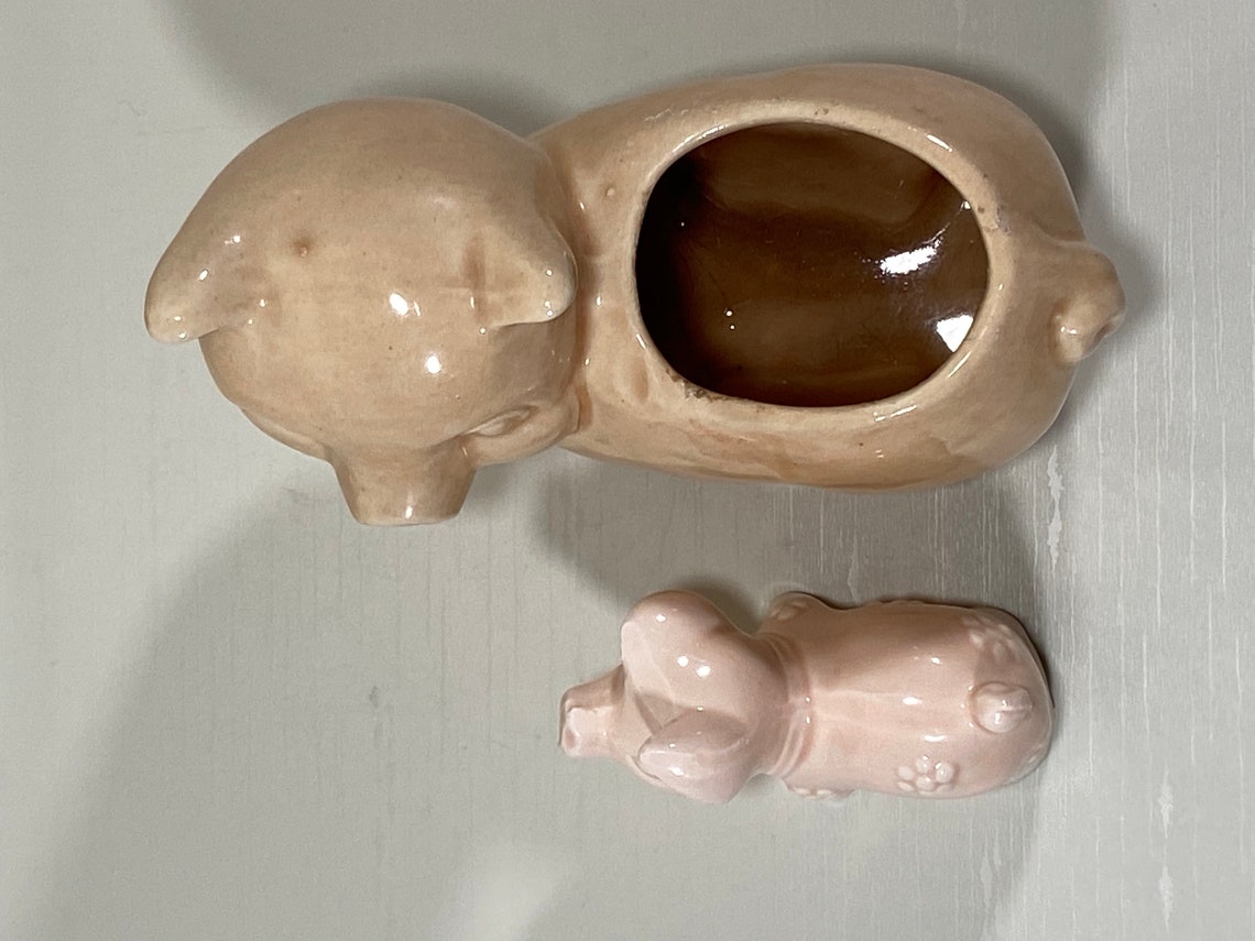 Vintage Ceramic Pottery Pig Planter and Pig Figurine USA - Etsy