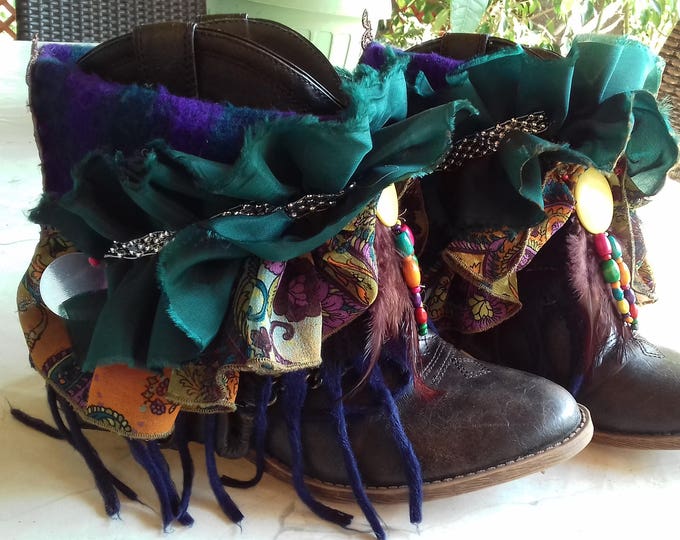 Boho Boot Wraps, Boot Accessories, Boot Cuffs, Boot Bling, Cowgirl Boot ...