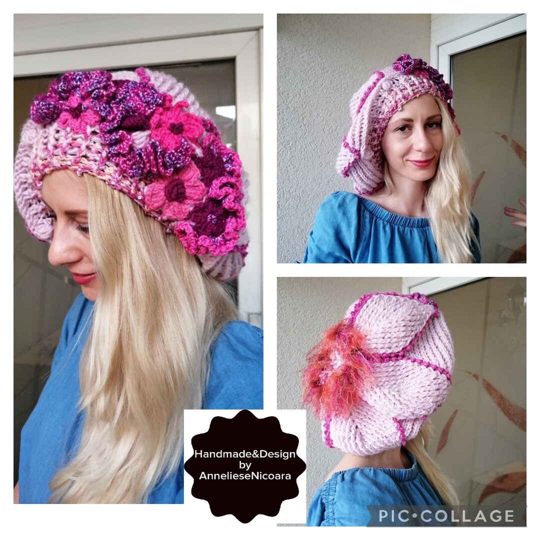 Premium Slouchy Beret/hand Crochet Bohemian Beret/luxury French Beret ...