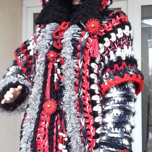 Extra Chunky Giant Long Jacket With Hood/ Thick Wool Merino Wool, Giant ...