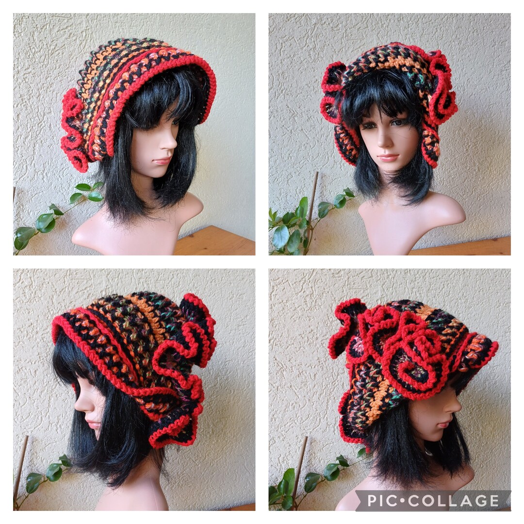 PDF Crochet Twisted Hat/unique Hat /free Form Crochet Hat/versatile ...