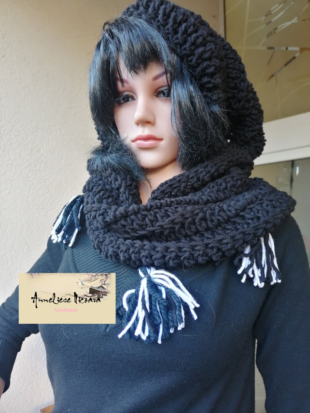 Crochet "wednesday Adams Wool Snood "( I Made This Set for the Series ...