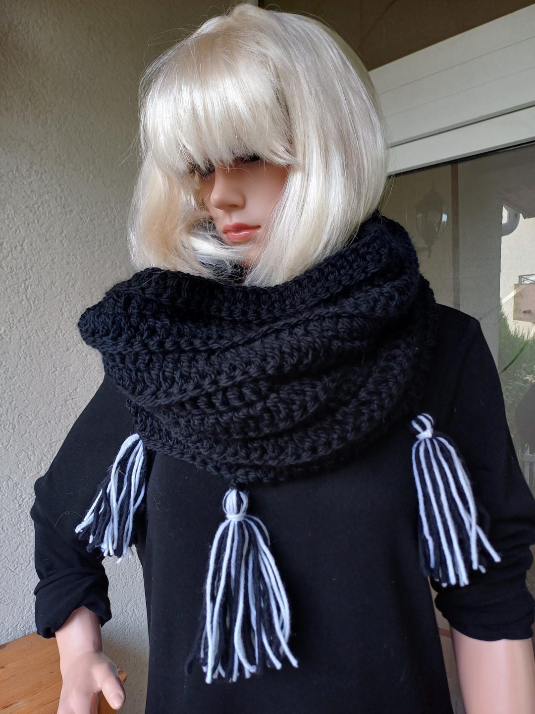 Crochet "wednesday Adams Wool Snood "( I Made This Set for the Series ...