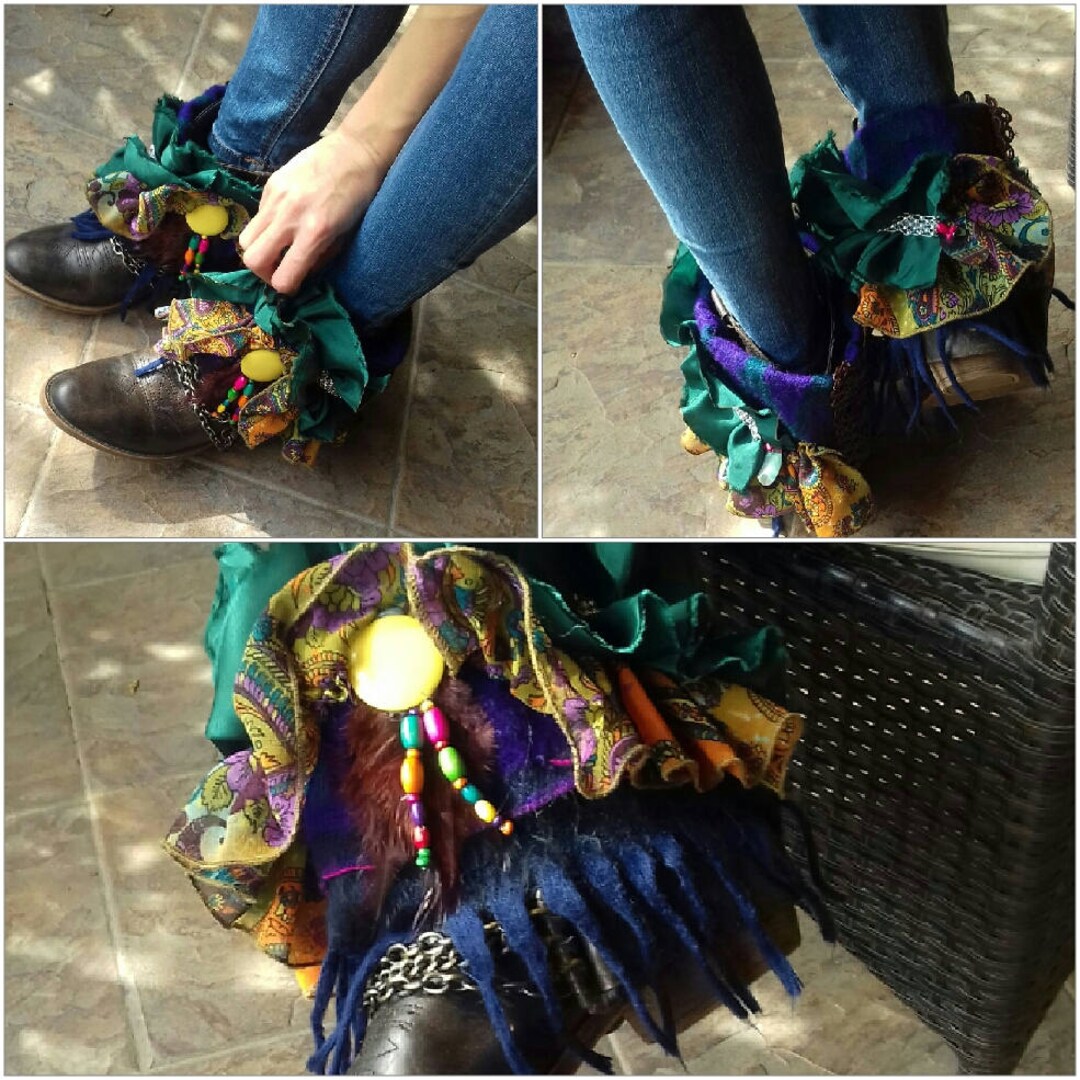 Boho Boot Wraps, Boot Accessories, Boot Cuffs, Boot Bling, Cowgirl Boot ...