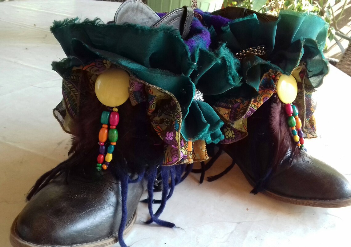 Boho Boot Wraps Boot Accessories Boot Cuffs Boot Bling - Etsy