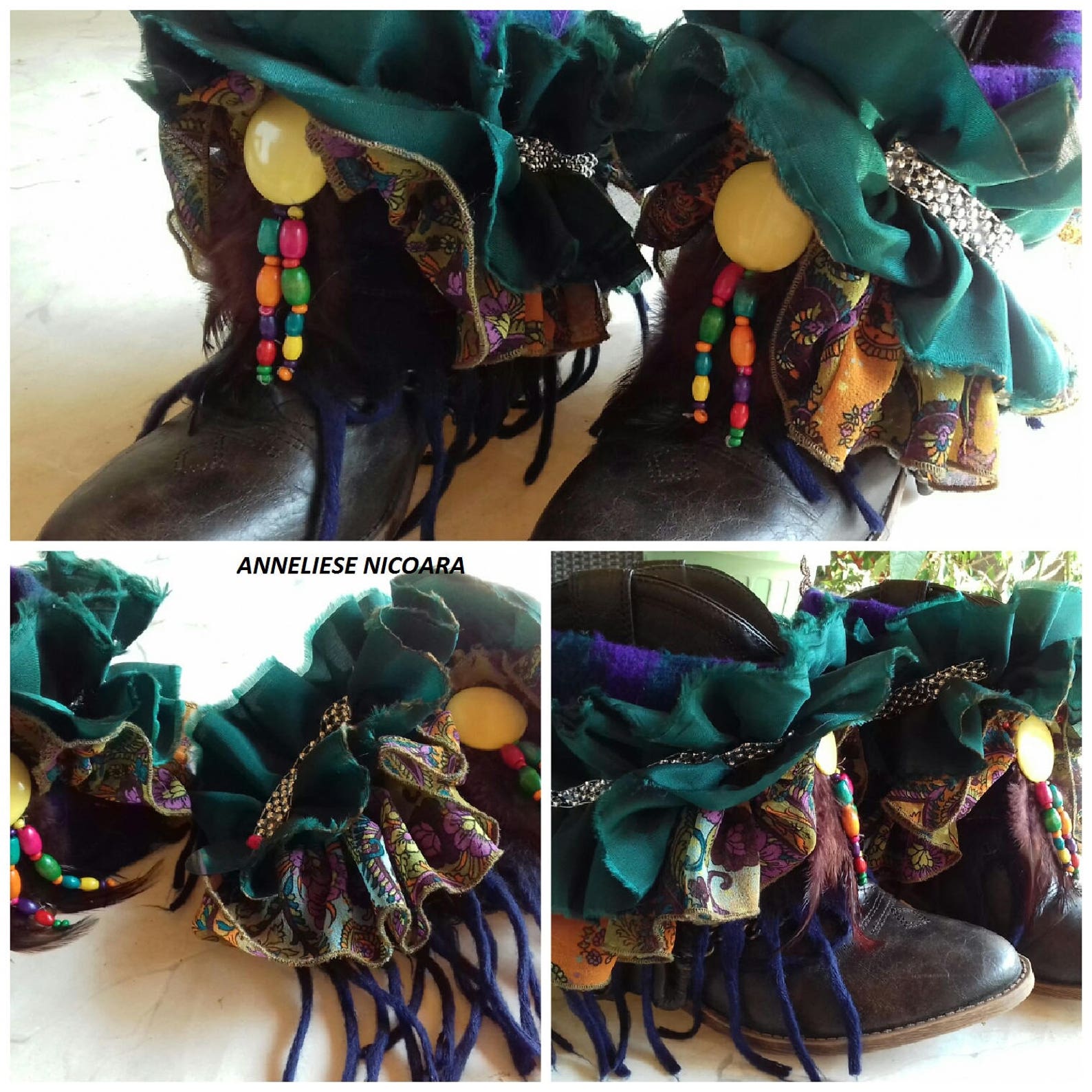 Boho Boot Wraps Boot Accessories Boot Cuffs Boot Bling - Etsy