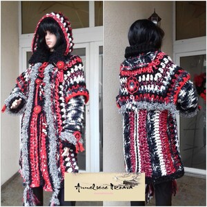 Extra Chunky Giant Long Jacket With Hood/ Thick Wool Merino Wool, Giant ...