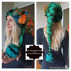 PDF Pattern :crochet Long Tail Hat/pixie Hat /winter Hat /adult Size ...