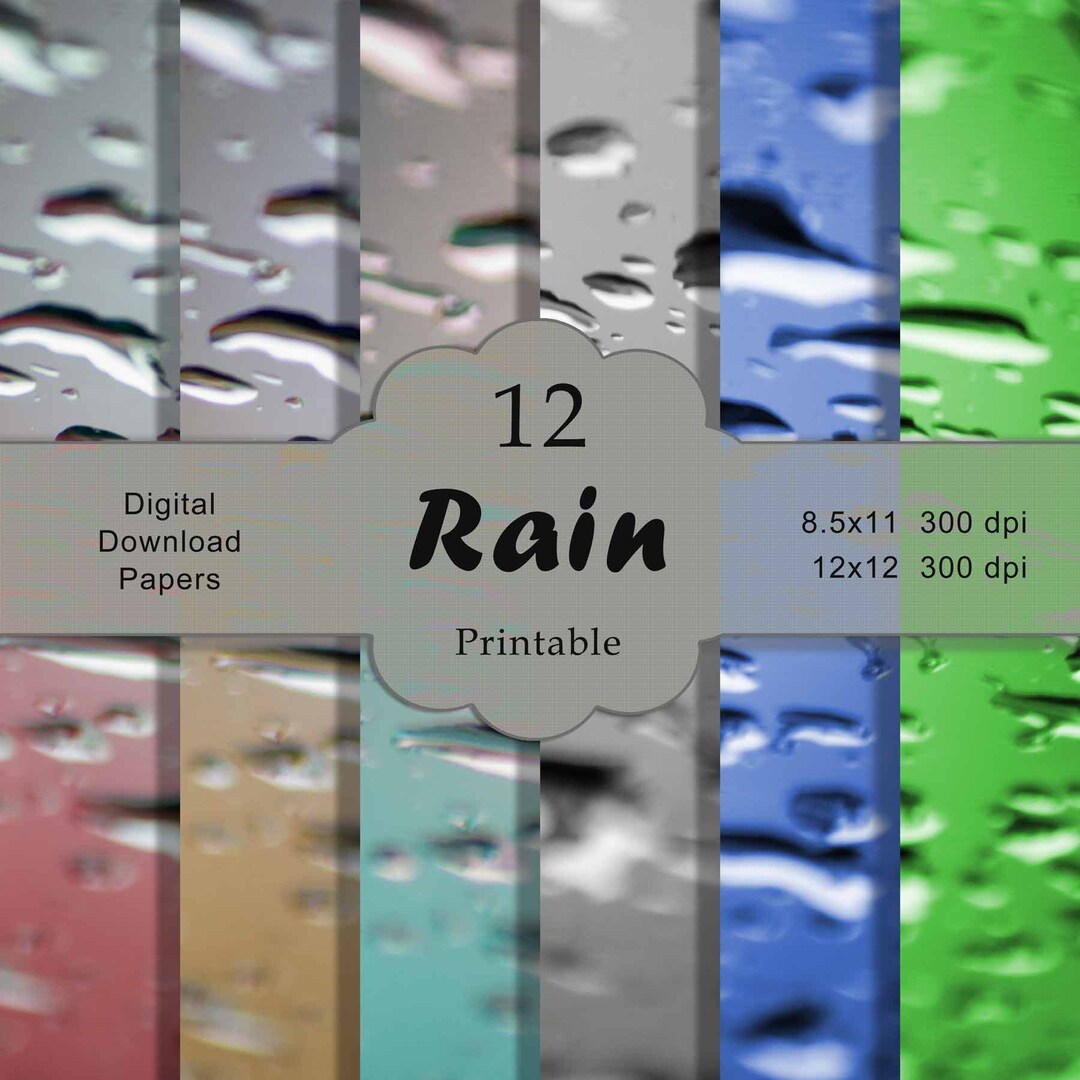 Rain Digital Paper 48, Digital Art Print, Wall Art, Home Décor Print ...