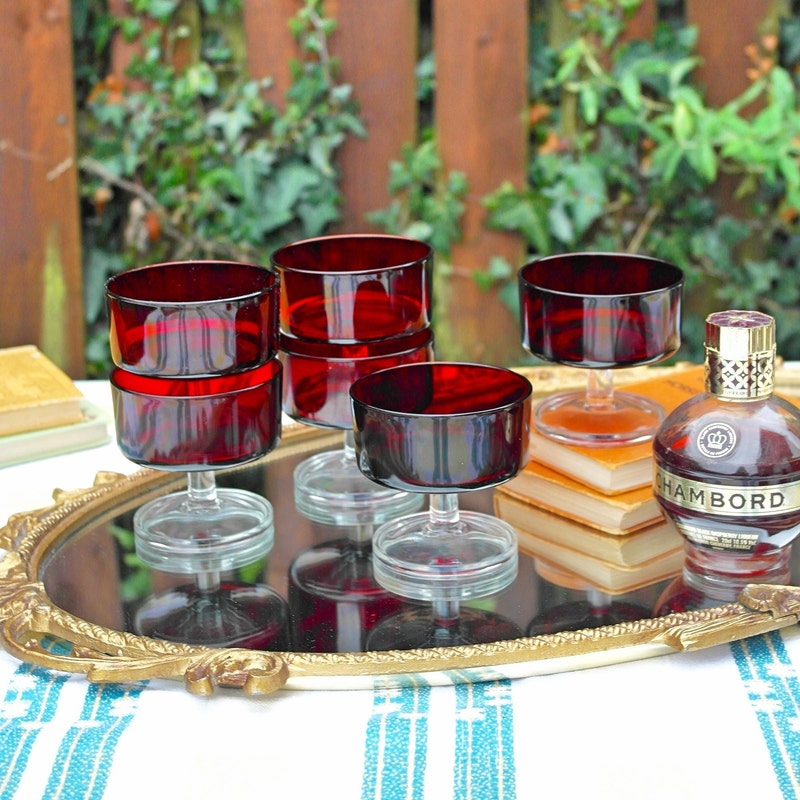 Ruby Red Glassware - Etsy