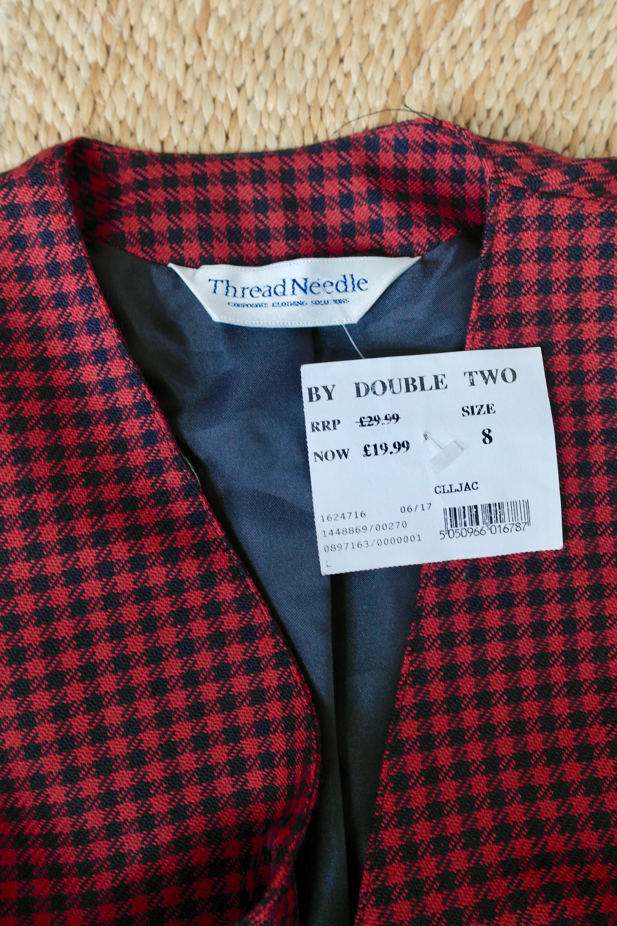 Red Check Jacket UK8 Vintage Blazer Check Print Wool Jacket - Etsy