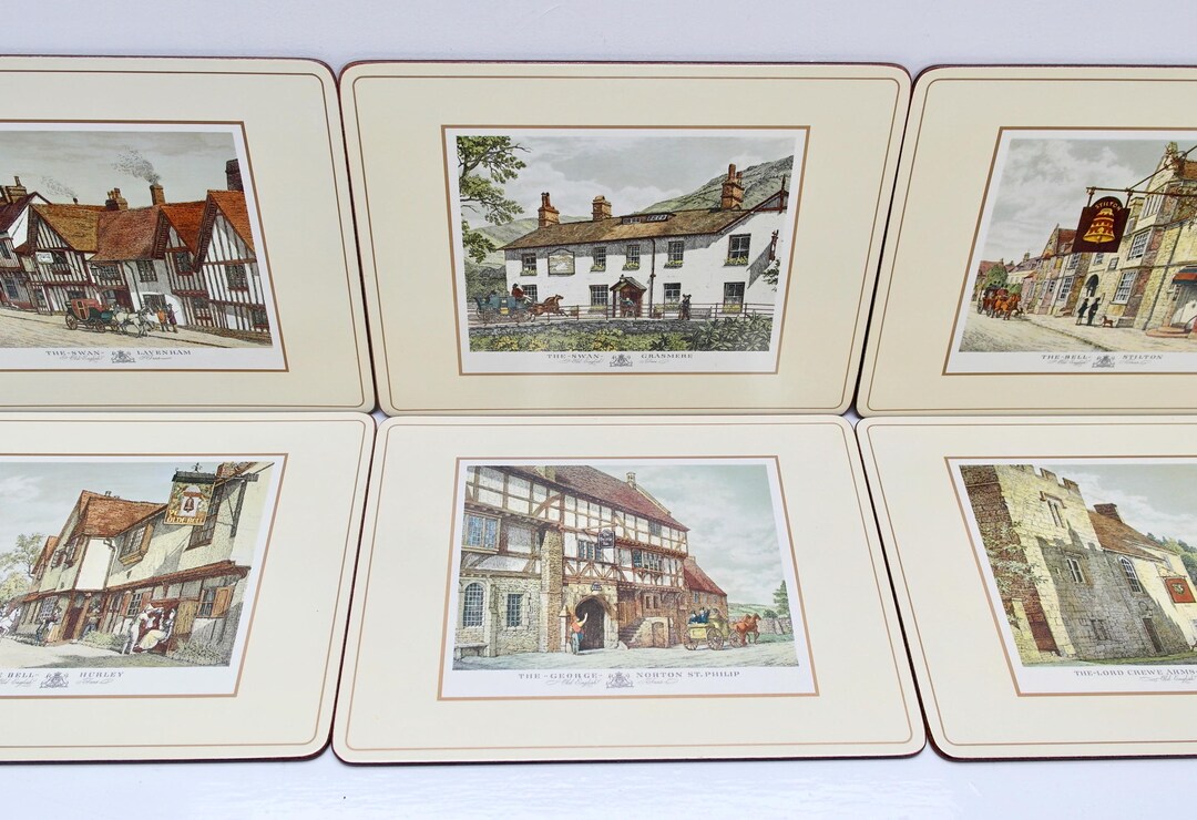 Vintage Placemats, Set of 6 1980s Table Mats, Pimpernel Old English ...