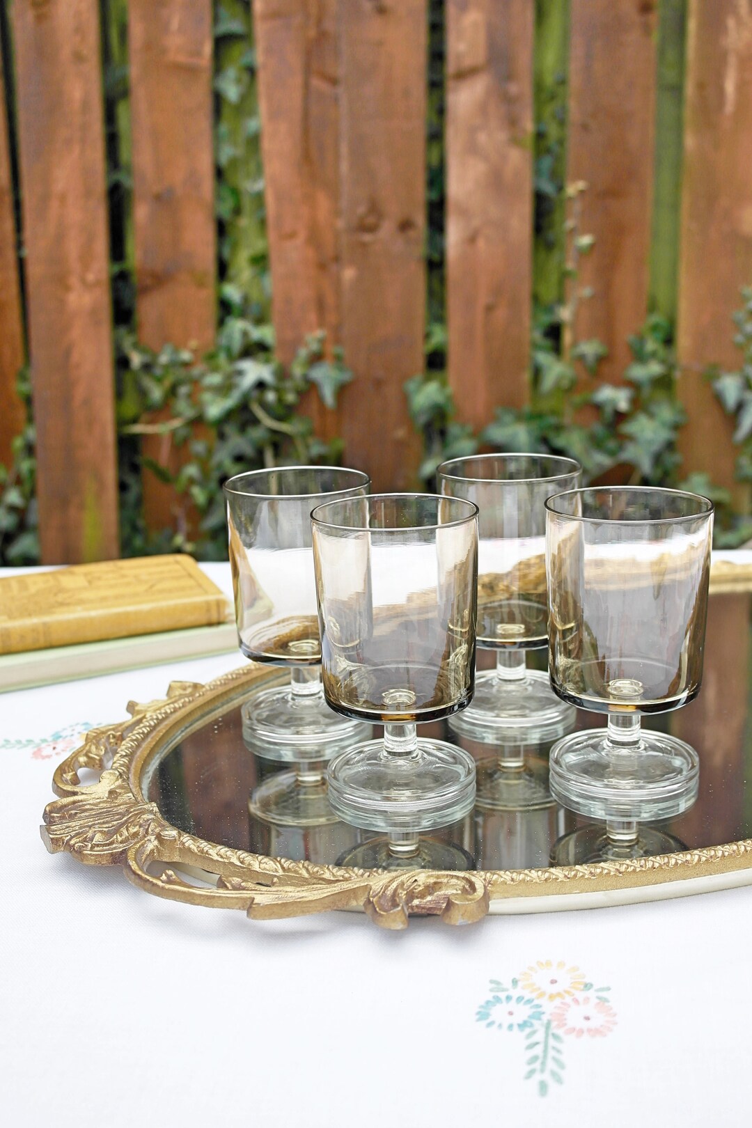 Smoked Wine Glasses, Smokey Grey Glassware, French Wine Glasses ...