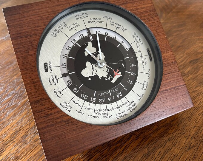 1970s Seiko Quartz World Time Zone Desk Clock - Etsy