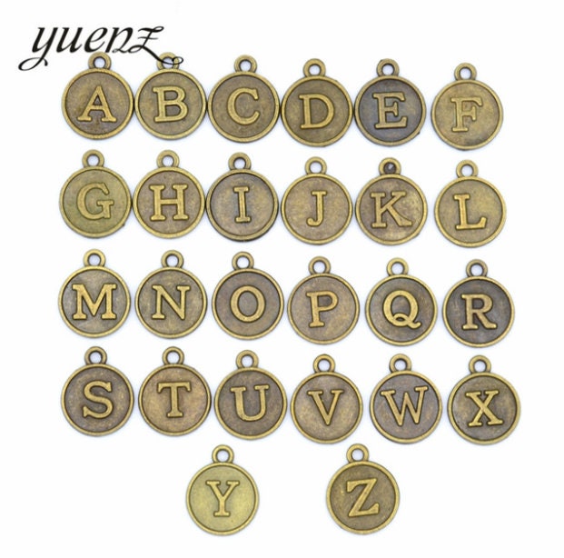 Craft Supplies & Tools 50pcs 15x12.5mm round enamel alphabet letters ...