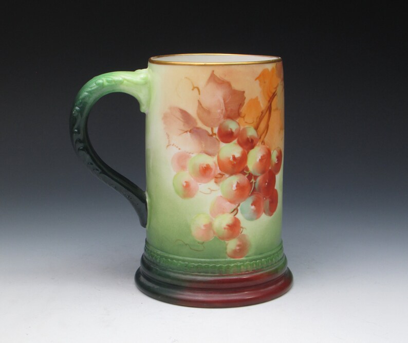 Small Antique Hand Painted Porcelain Belleek Mug, CAC Belleek 1894-1906 ...