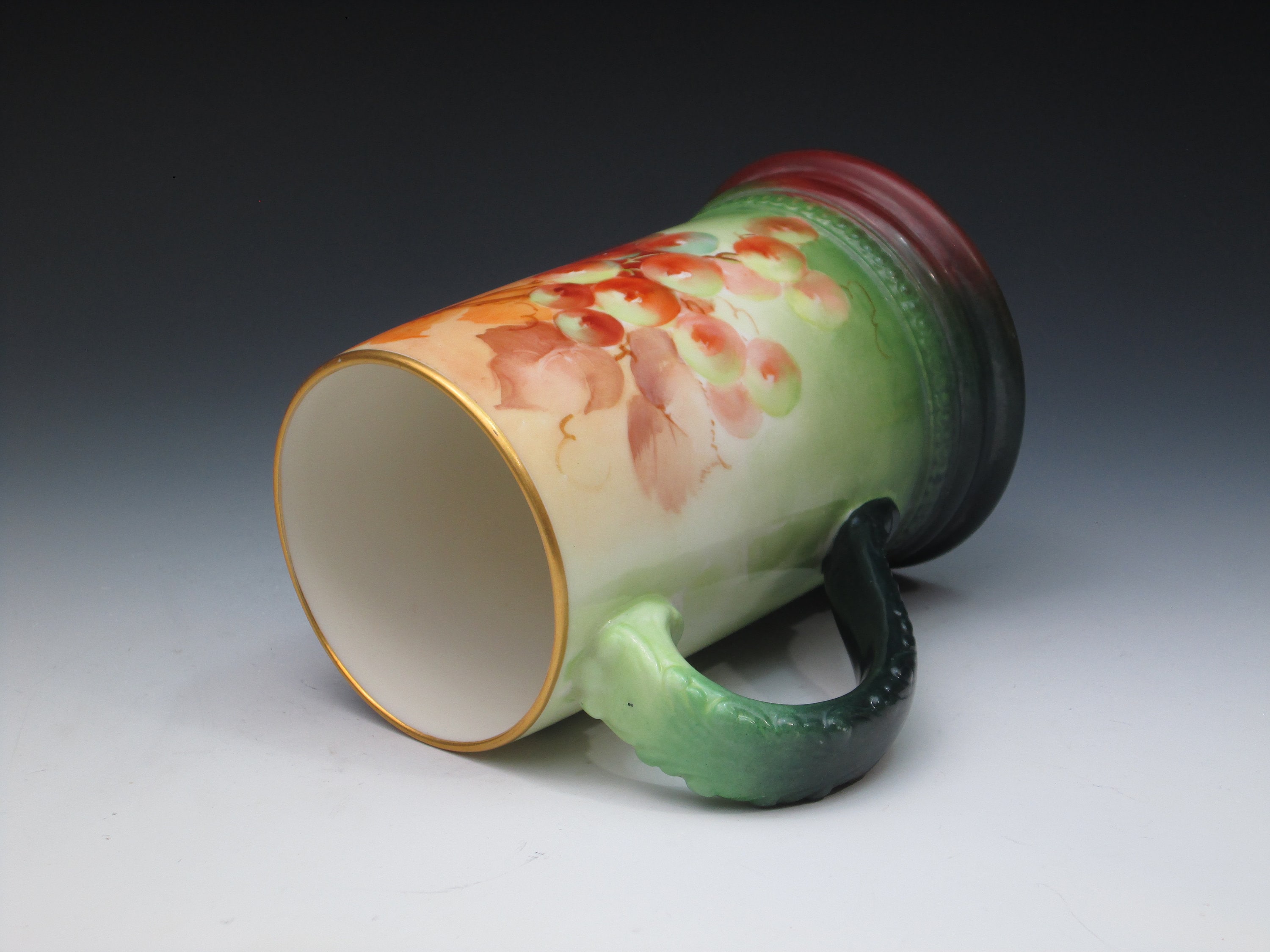 Small Antique Hand Painted Porcelain Belleek Mug, CAC Belleek 1894-1906 ...