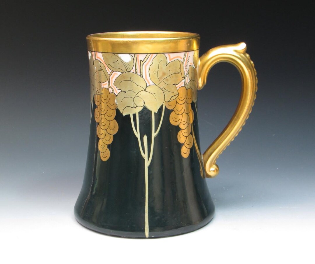 For Jw Pickard Studio Hand Painted Mug With Metallic Grapes, Robert ...
