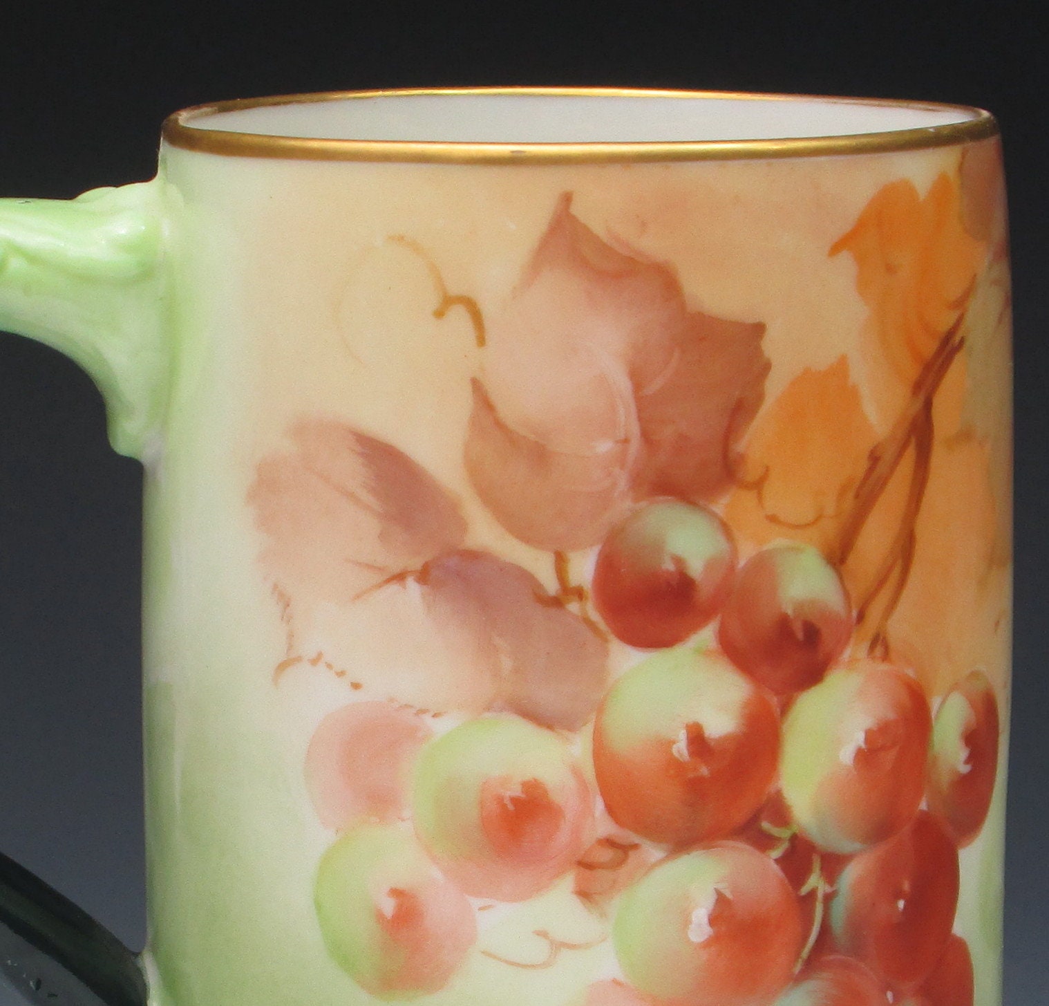 Small Antique Hand Painted Porcelain Belleek Mug, CAC Belleek 1894-1906 ...