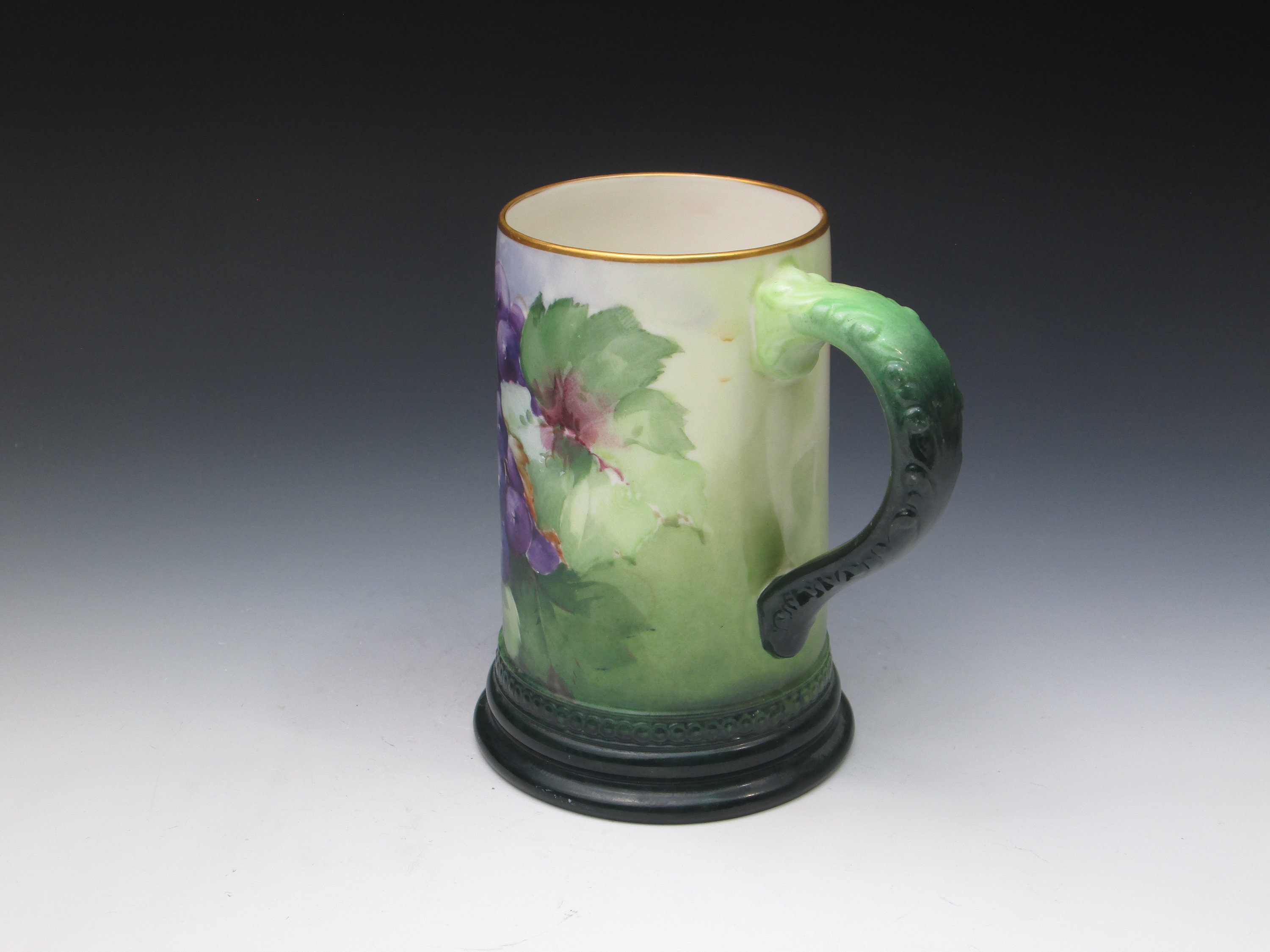 Small Antique Hand Painted Porcelain Belleek Mug, CAC Belleek 1894-1906 ...