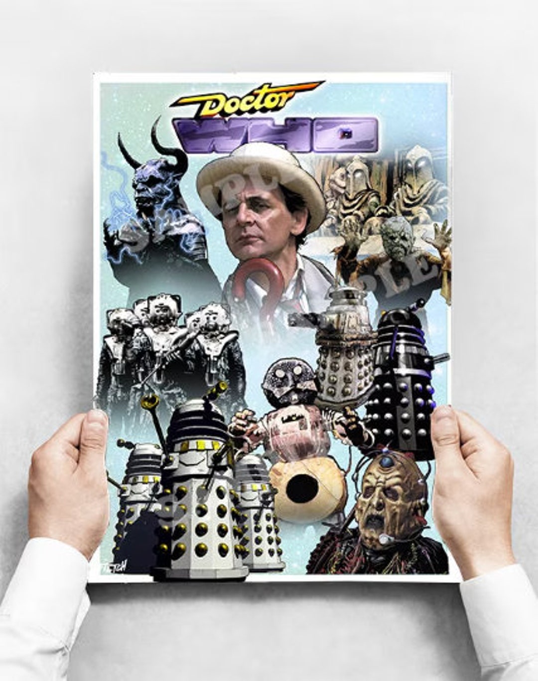 Doctor Who 7th Doctor and Monsters Poster - Etsy