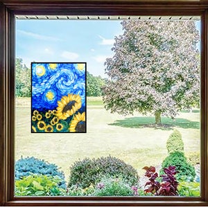 Starry Night WINDOW CLING Suncatcher Faux Stained Glass - Etsy
