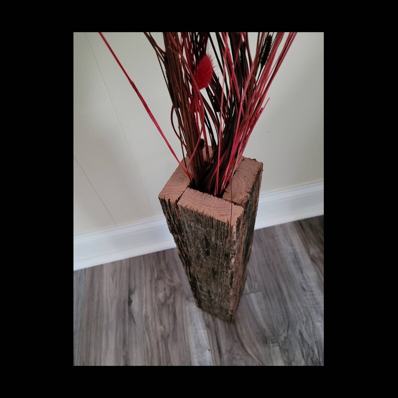 Tall Rustic Wood Vase Rustic Decor Vase. 10 to | Etsy