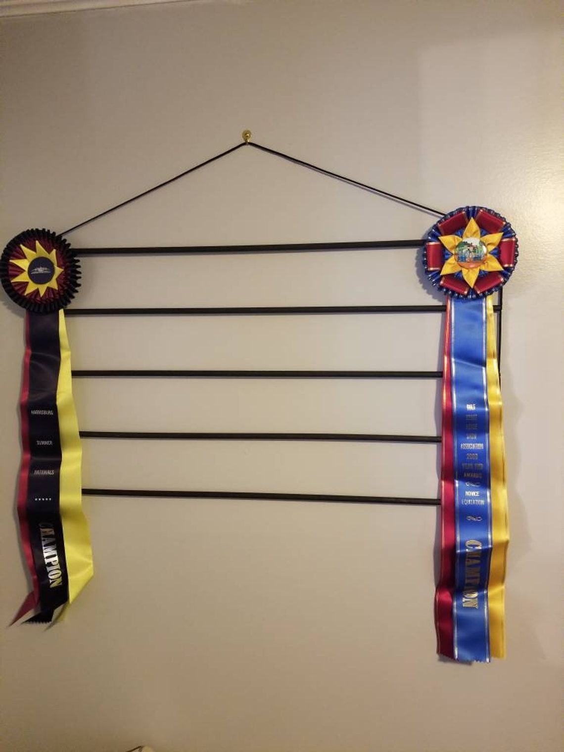 5 Row Dog Show Ribbon Display Holder holds 50 RIBBONS | Etsy