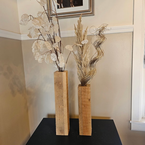 Rustic Wood Vase - Etsy