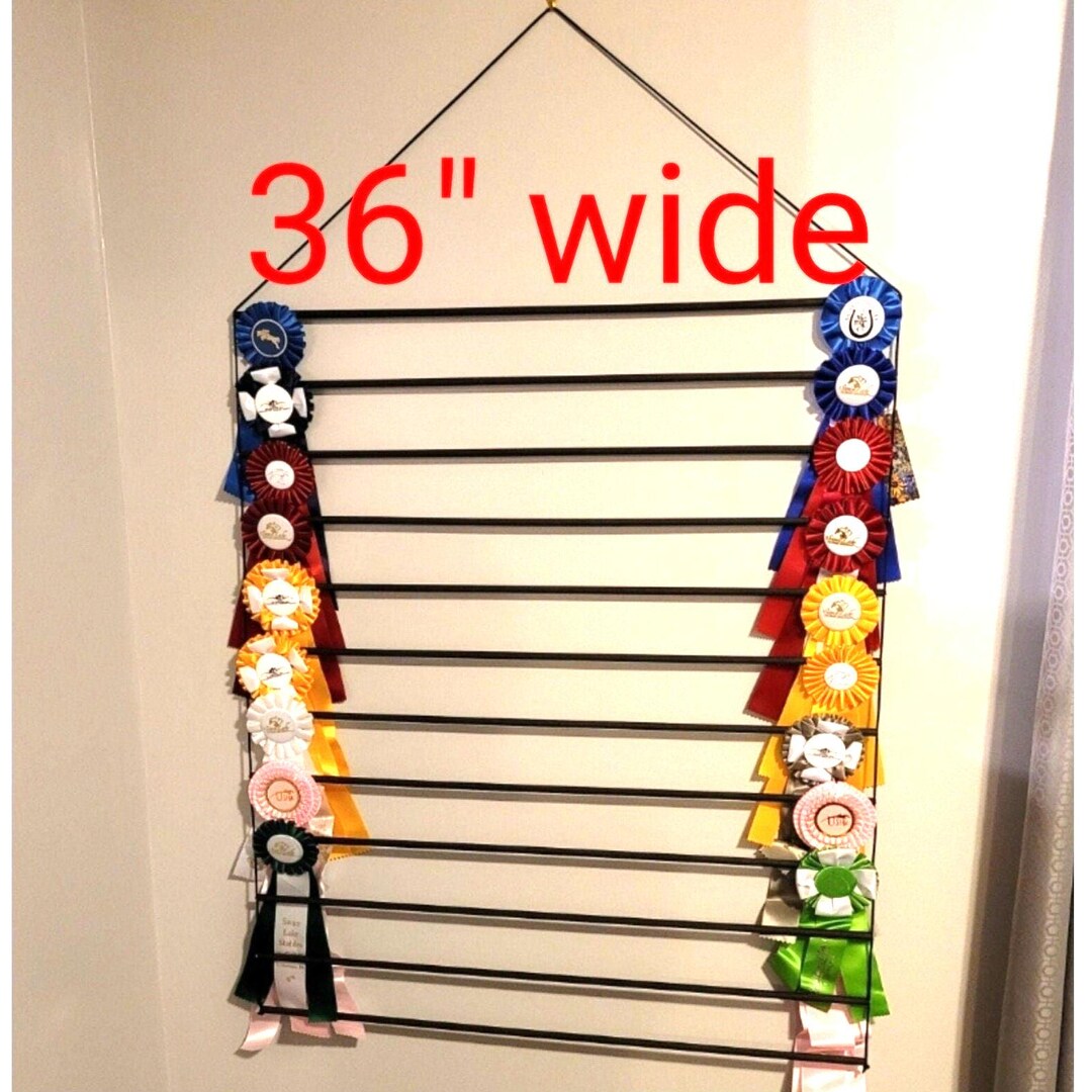 3 Foot Wide Horse Show Ribbon Display Holder Holds 115 Ribbons Show ...