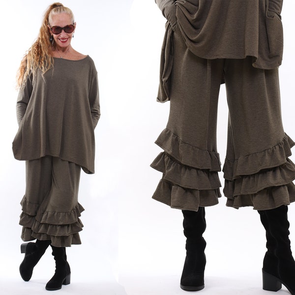 Womens Ruffle Pants - Etsy