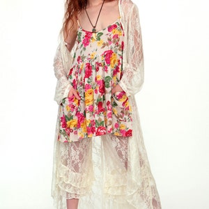 Ivory Lace Duster Jacket/boho Lace Duster/white Lace Jacket - Etsy
